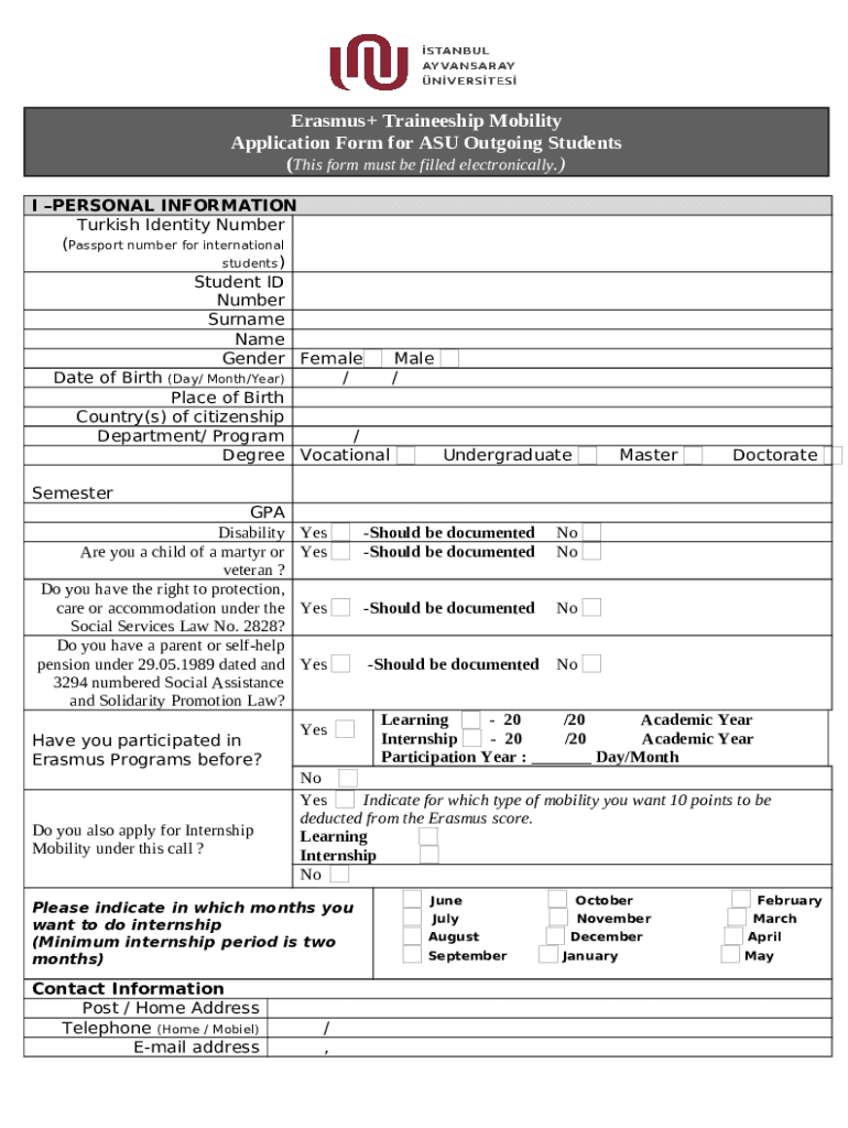 Application for Outgoing Students Doc Template | pdfFiller
