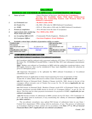 Fillable Online APPENDIX 2.10-A Format of Tender Notice for Publication ...