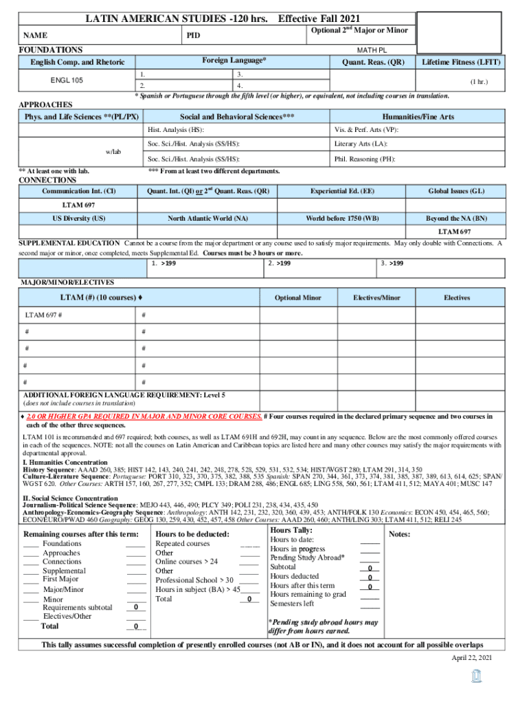 Fillable Online american studies (amst) - UNC Catalog Fax Email Print - pdfFiller