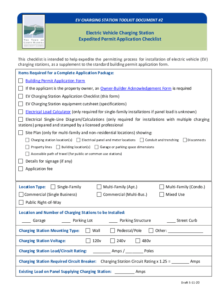 Fillable Online Electric Vehicle Charging Station Expedited Permit Application ... Fax Email ...