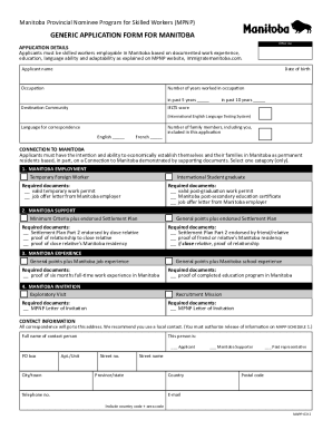 Fillable Online Mpnp Application Form. Application Fax Email Print ...