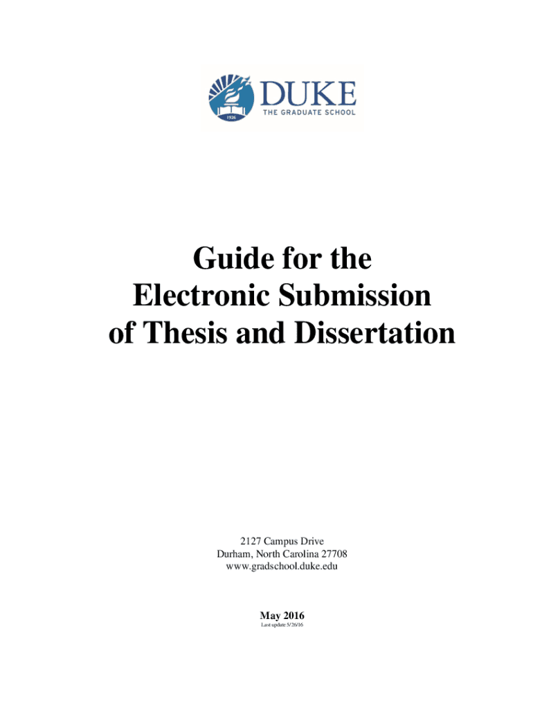 Fillable Online Thesis/Dissertation Guide. Instructions for Preparation and ... Fax Email Print ...
