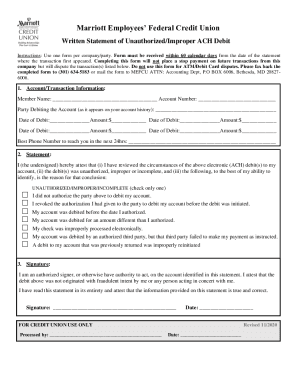 Fillable Online WRITTEN-STATEMENT-OF-UNAUTHORIZED-DEBIT. ... Fax Email ...