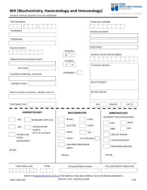 Fillable Online Request Form and Specimen Labelling Policy Fax Email ...