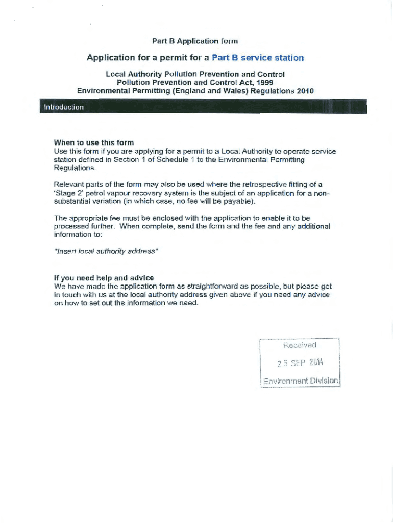 Fillable Online part b application form Fax Email Print - pdfFiller