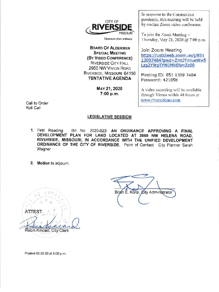Fillable Online City of Riverside, MO Zoning Districts - eCode360 Fax ...