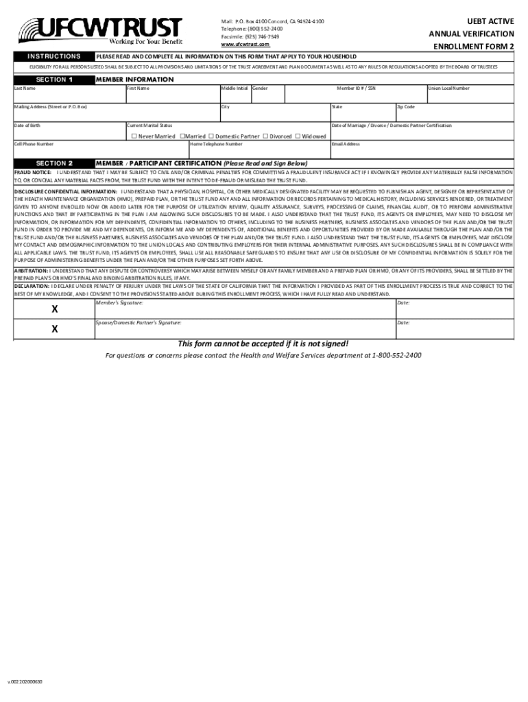 Fillable Online This form cannot be accepted if it is not signed! UCBT ...