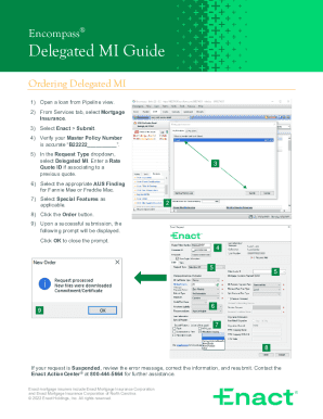 Fillable Online Quick Guide for ordering Genworth MI on Encompass Fax ...