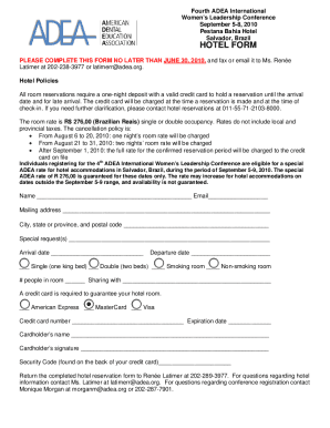 Fillable Online HOTEL FORM Fax Email Print - pdfFiller