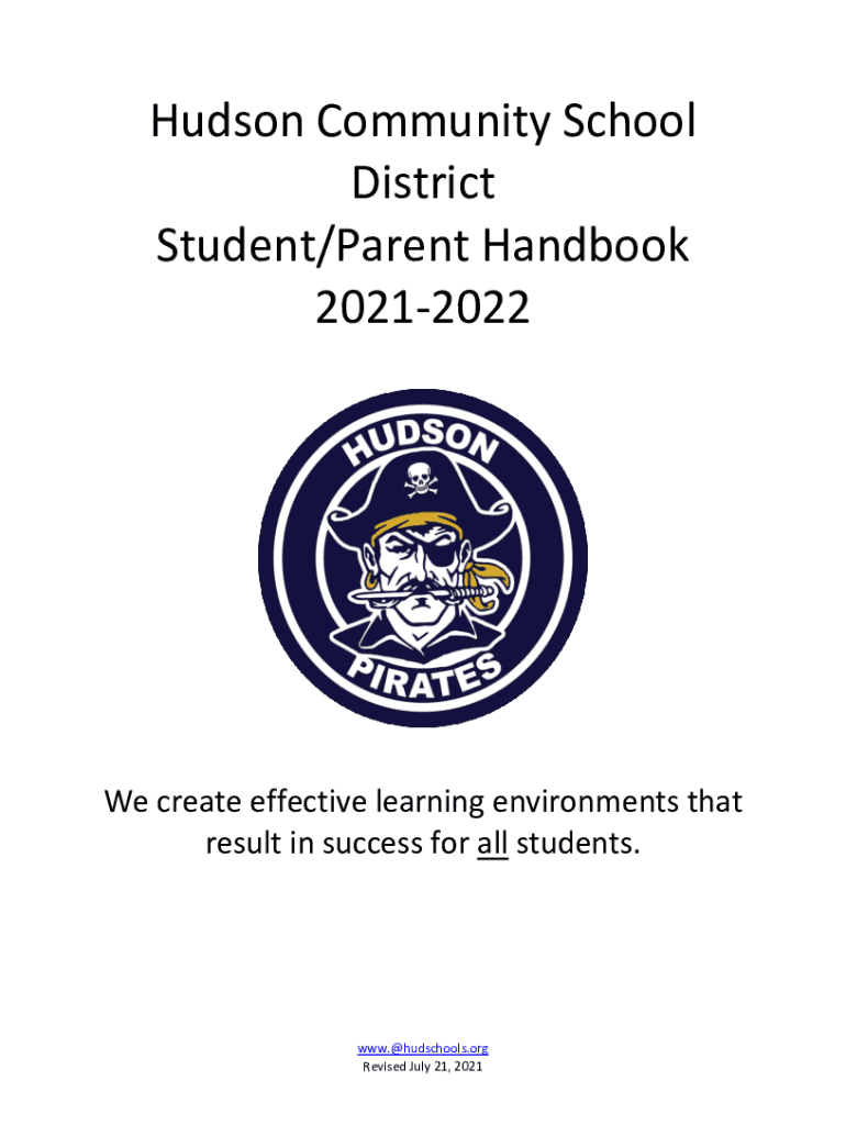 Fillable Online Hudson Community School District Student/Parent ... Fax Email Print - pdfFiller