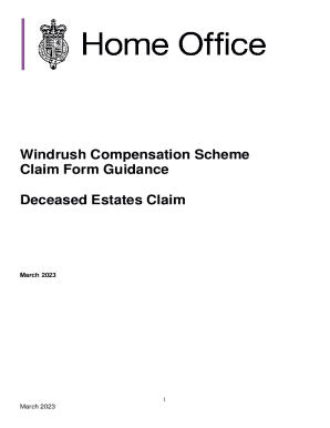 Fillable Online Windrush compensation claim guidance Fax Email Print - pdfFiller