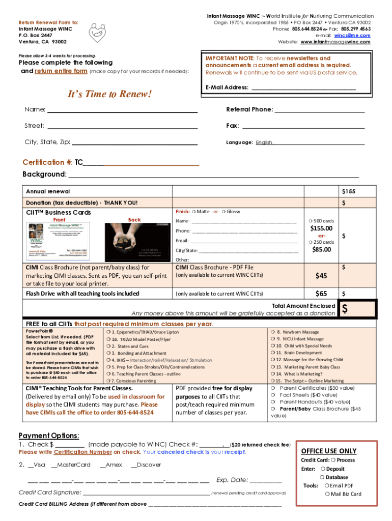 Fillable Online Renewal Form CIIT BLANK Fax Email Print - pdfFiller