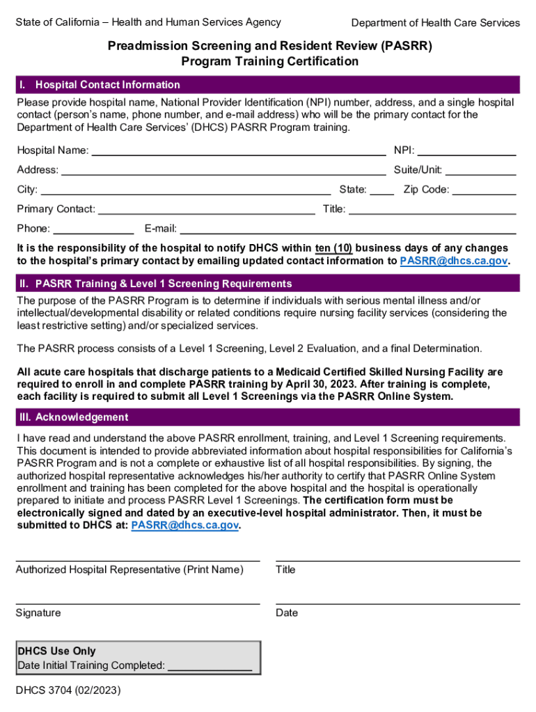 Fillable Online Preadmission Screening and Resident Review (PASRR ...