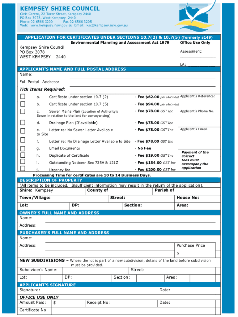 Fillable Online Submission to Development Application form Fax Email ...
