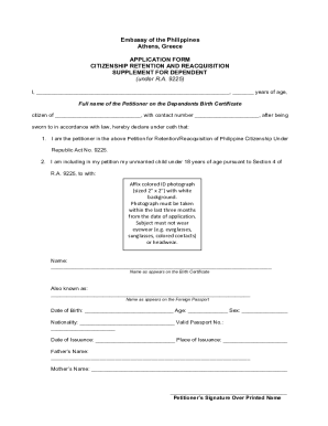 Fillable Online Re-acquisition of PH citizenship Form.pdf - Philippine ...