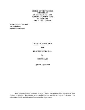 Fillable Online OFFICE OF THE TRUSTEE CHAPTER 13 600 Vine, Suite ...