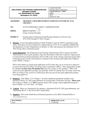 Fillable Online Training and Employment Guidance Letter No. 20-13, Change 1 Fax Email Print ...