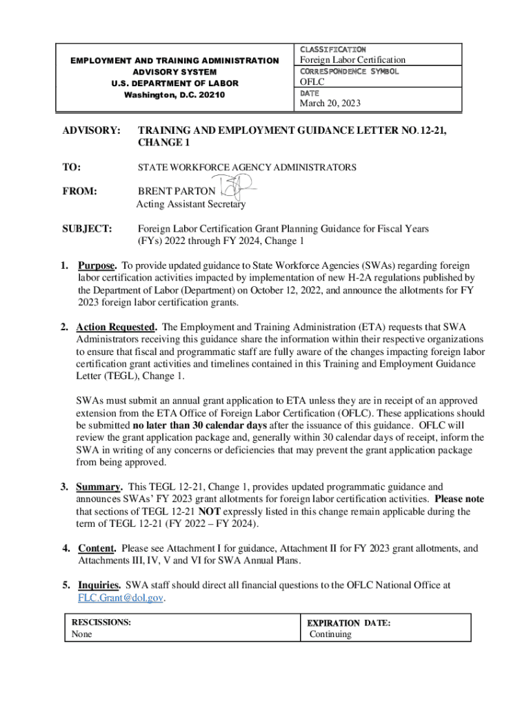 Fillable Online Training and Employment Guidance Letter No. 20-13 ...