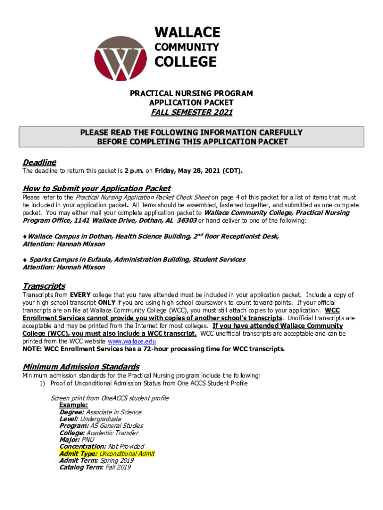 Fillable Online Procedures for Submitting Nursing Application Fax Email Print - pdfFiller