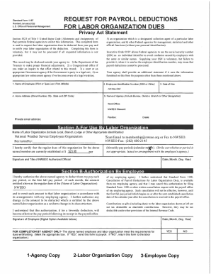 Fillable Online NFFE 1187Request for Payroll Deductions for Labor ...