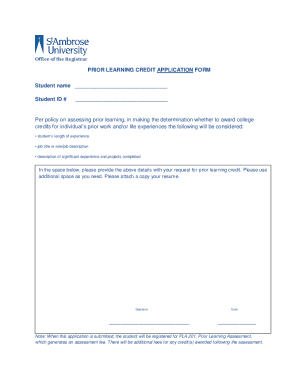 Fillable Online General Education Credit for Prior Learning Request Form Fax Email Print - pdfFiller