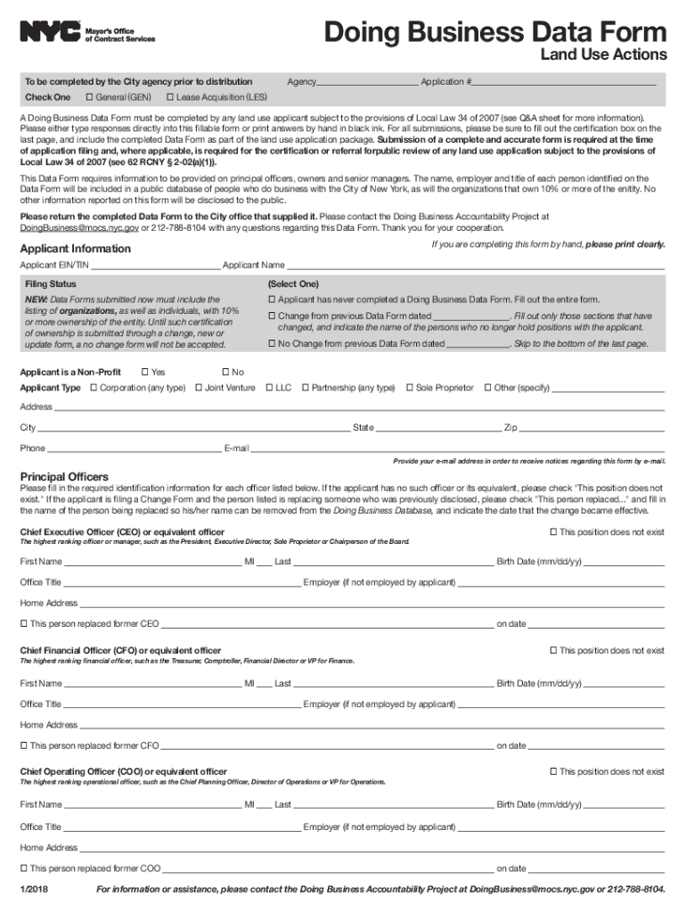 Fillable Online What is the purpose of the Doing Business Data Form ...