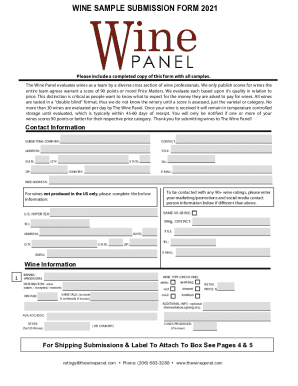 Fillable Online WINE SAMPLE SUBMISSION FORM 2023 Fax Email Print ...