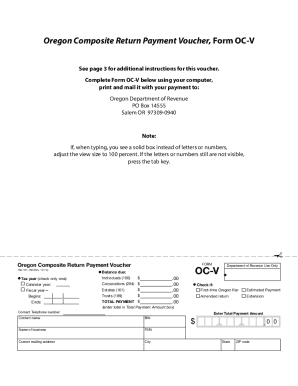 Fillable Online Oregon Composite Return, Form OC and Instructions for ...