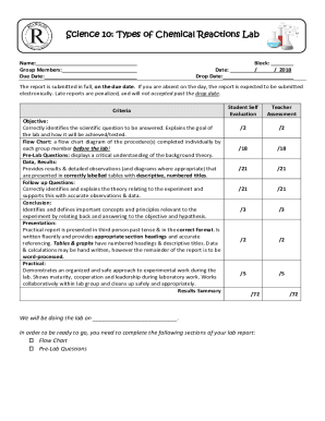 Fillable Online Copy of Chemical Changes Lab Document - Name Fax Email ...