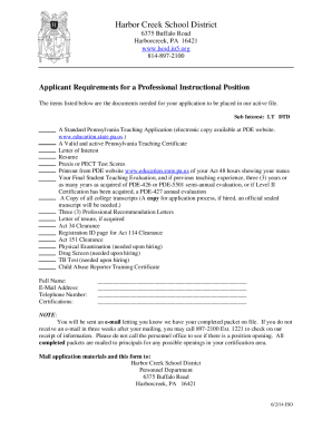 Fillable Online Professional Instructional Application Fax Email Print - pdfFiller