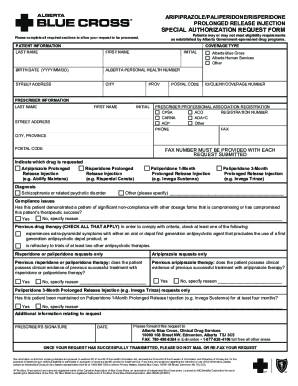 Fillable Online idbl ab bluecross SPECIAL AUTHORIZATION REQUEST FORM ...