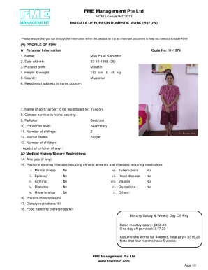 Fillable Online Application for a Foreign Domestic Worker's Work Permit ...