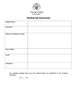 Fillable Online Medical Self Declaration Fax Email Print - pdfFiller