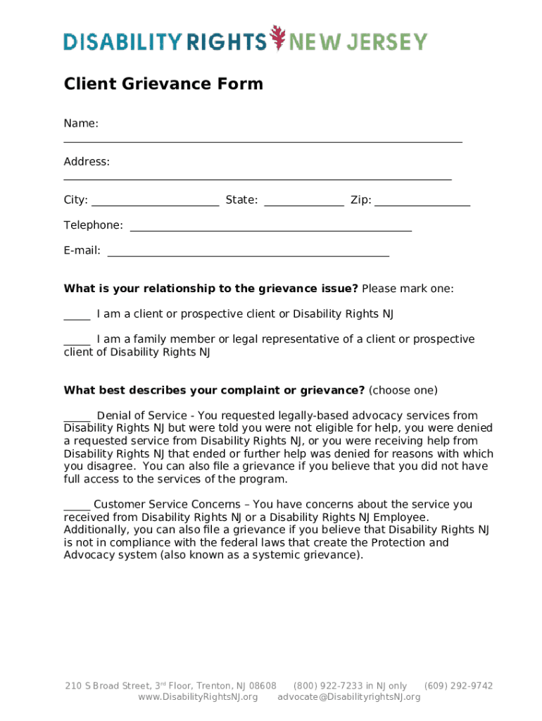 Oscar Grievance Doc Template | pdfFiller