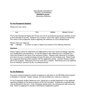 Fillable Online BSN Applicant Reference Statement Fax Email Print ...