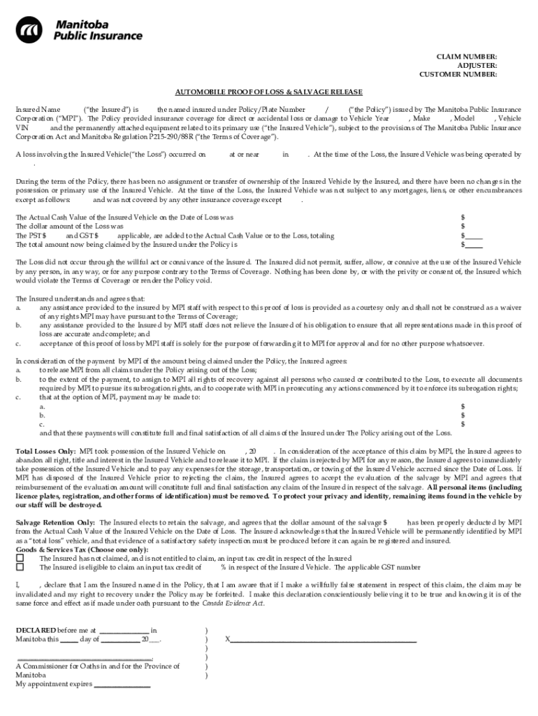 Fillable Online What is Total Loss after a Car Insurance Claim? Fax ...