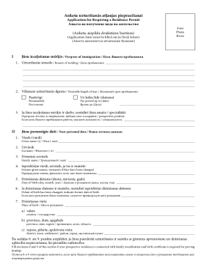 Fillable Online Application for Requiring a Residence Permit Fax Email ...