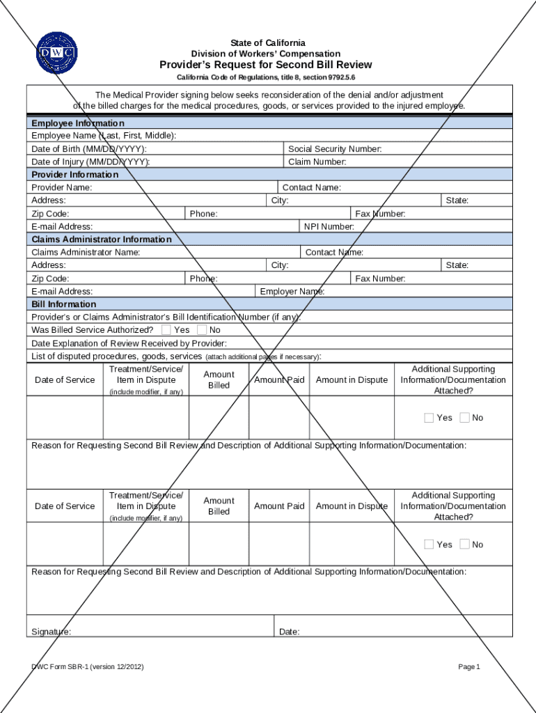9792.5.6. Provider's Request for Second Bill Review - . Doc Template ...