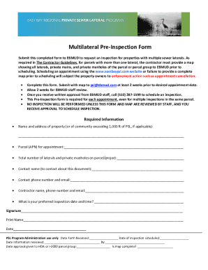 Fillable Online Multilateral Pre-Inspection Form Fax Email Print ...