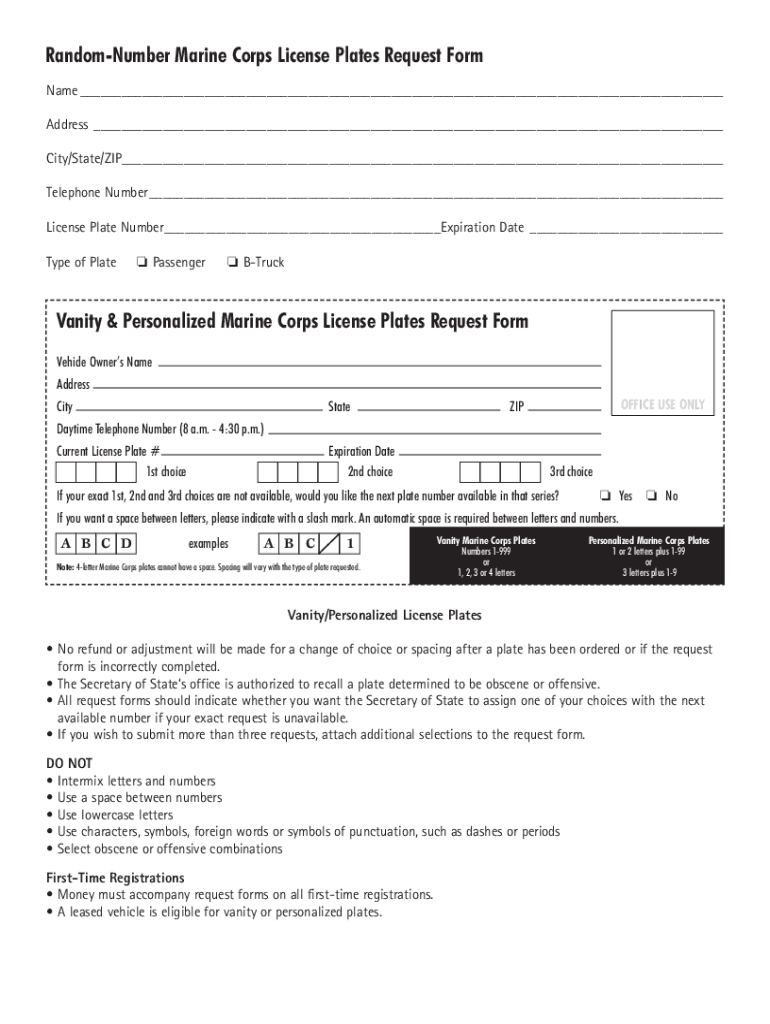 Fillable Online Eagle Scout License Plates Request Form Fax Email Print ...