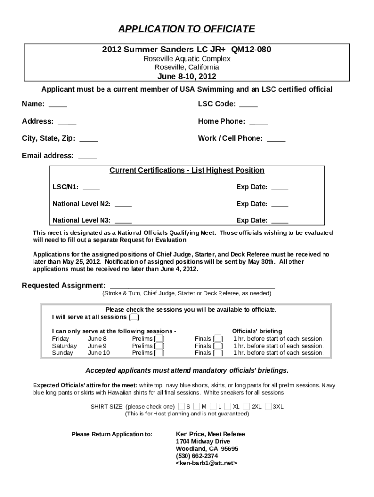 2022 SN Summer Sanders LCM SR+ Meet Meet Sheet Doc Template | pdfFiller