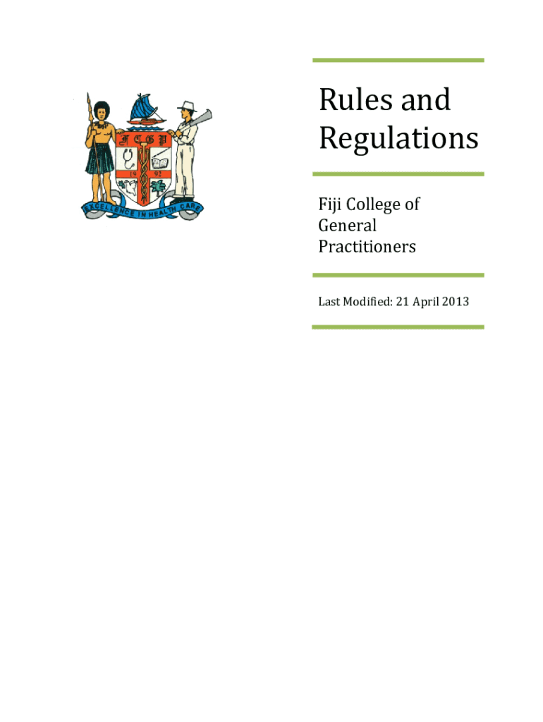 Fillable Online Rules and Regulations. Fiji College of General ...