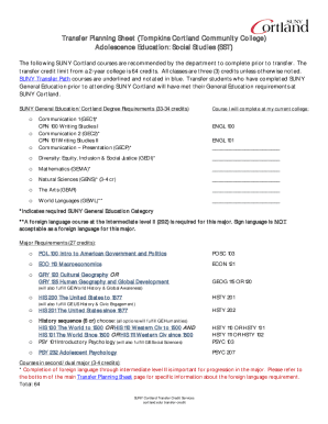 Fillable Online www2 cortland Planning Sheets for Tompkins Cortland Fax ...