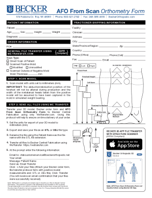 Fillable Online AFO From Scan Orthometry Form Fax Email Print - pdfFiller