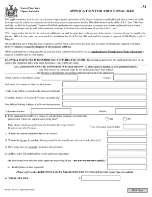 Fillable Online APPLICATION FOR ADDITIONAL BAR Fax Email Print - pdfFiller