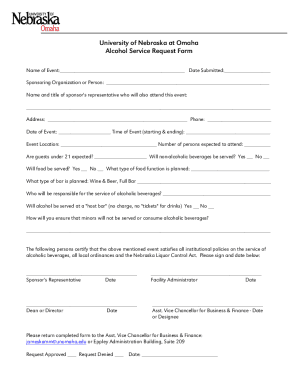 Fillable Online Request to Serve Alcohol Form Fax Email Print - pdfFiller