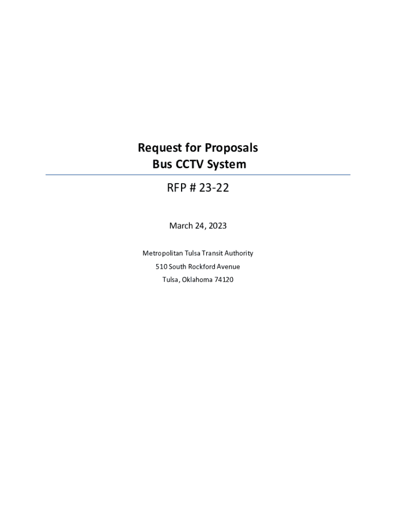 Fillable Online Request for Proposal Bus Camera Project Fax Email Print - pdfFiller