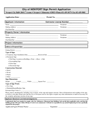 Fillable Online Sign Permit Application Instructions Fax Email Print ...
