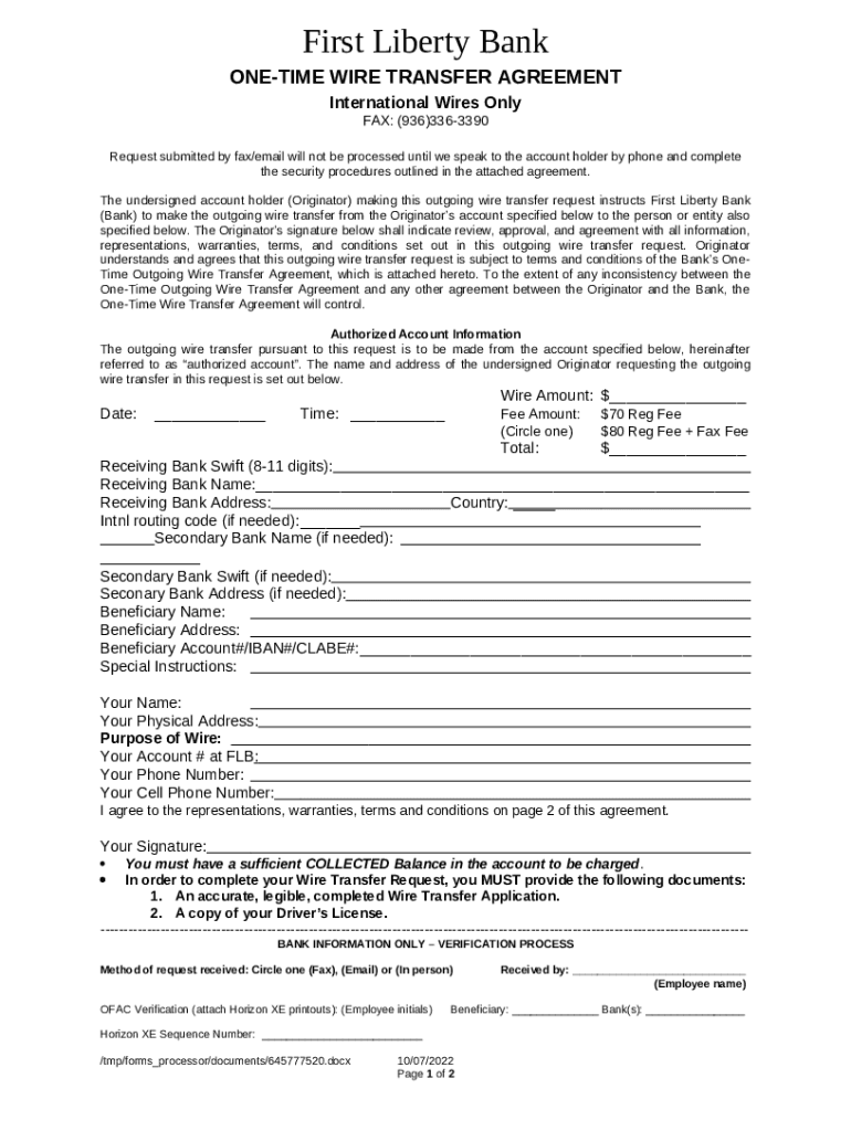 Wire Request Liberty - Fill Online, Printable, , ... Doc Template ...