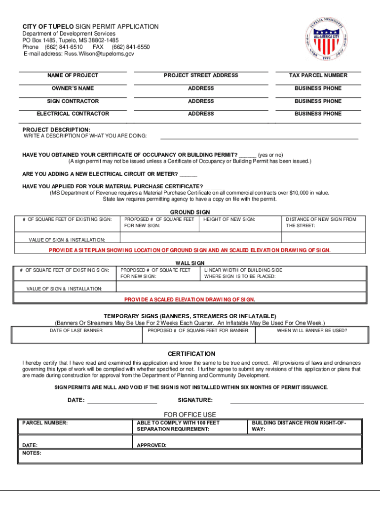 Fillable Online Get the free CITY OF TUPELO CERTIFICATE ... Fax Email Print - pdfFiller